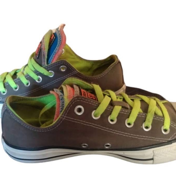 Converse | Shoes | Converse Chuck Taylors Neon Tongues Unisex M8 W9 ...